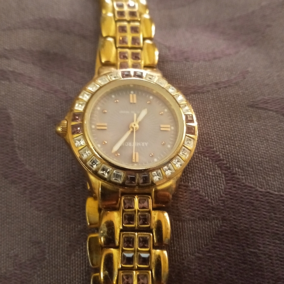 Armitron | Accessories | Armitron Rose Gold Tone Watch With Amethyst ...